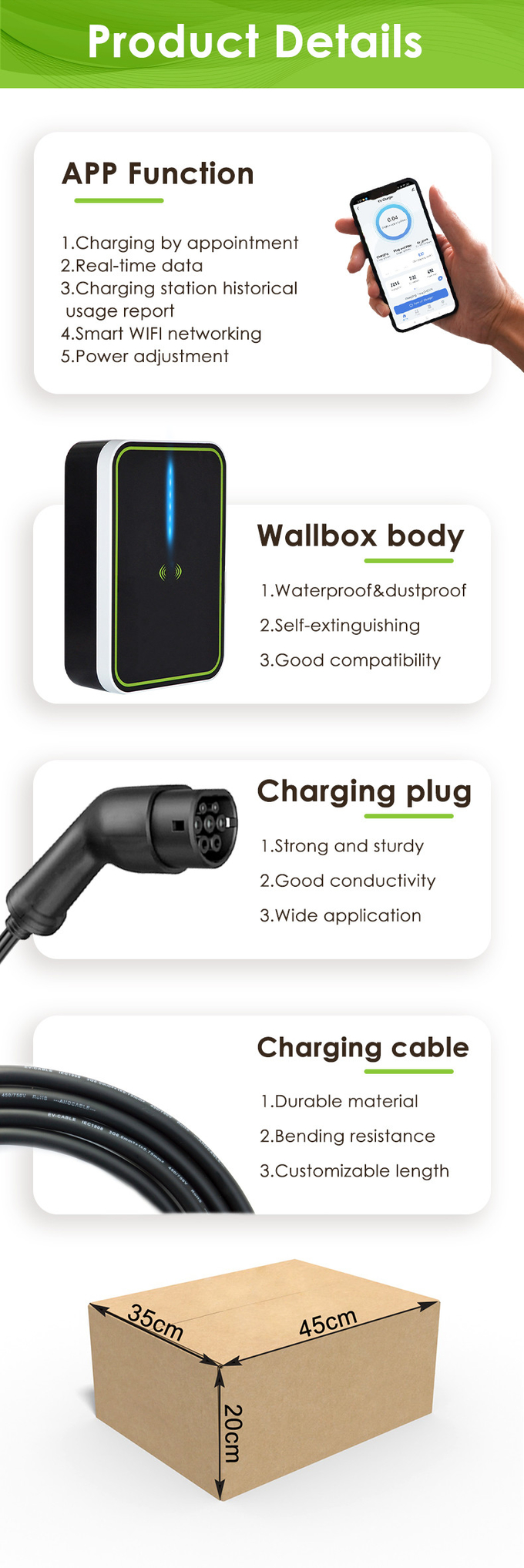 Electric Car Wall Box AC EV Charger 11kw 5m Wire 3phase 380v 16A With ... Electric Car Wall Box AC EV Charger 11kw 5m Wire 3phase 380v 16A With ...